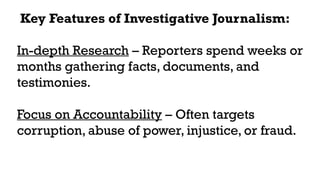 Types of Journalism.pptx special program in journalism | PPTX
