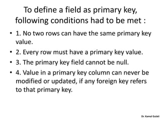 Types of keys in database management system by Dr. Kamal Gulati | PPTX
