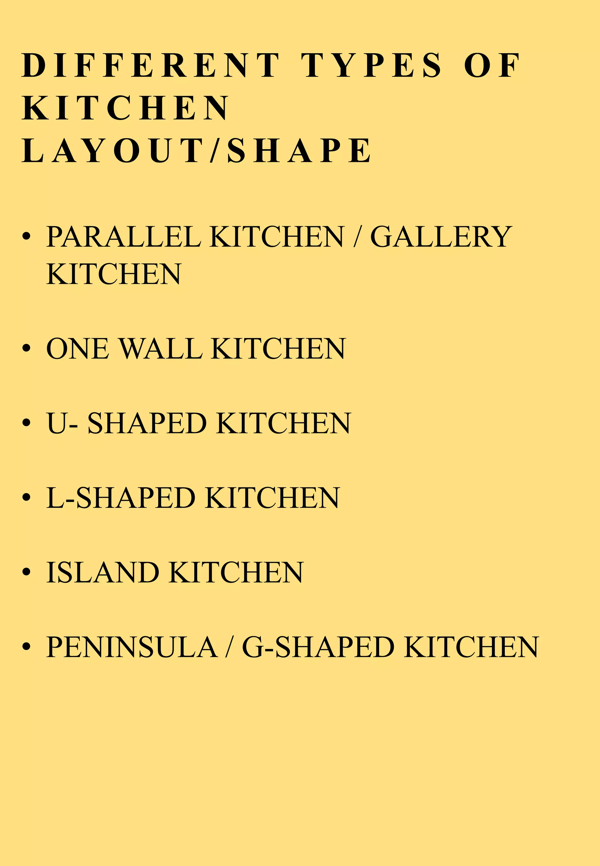 Types of kitchen shapes | PPTX