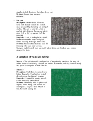 Types of Knitted Fabric | DOCX