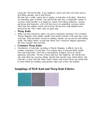 Types of Knit fabric | PDF