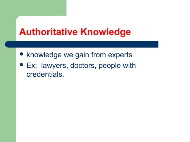 Types of knowledge | PPT | Chemistry | Science