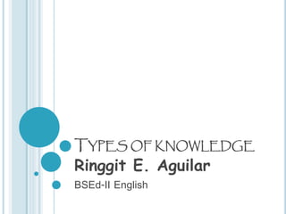 Types of knowledge.-Facilitating Learning | PPT