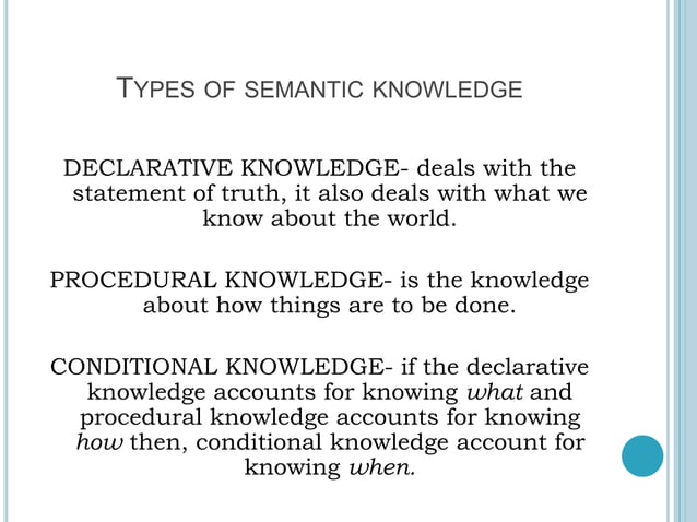 Types of knowledge.-Facilitating Learning | PPT