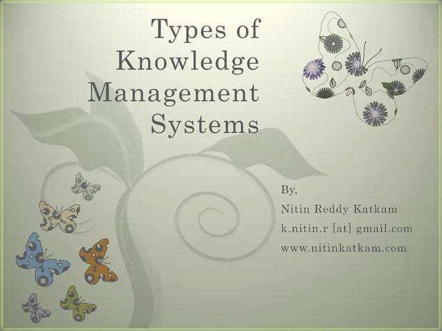 Types of knowledge management systems | PPTX | Databases | Computer Software and Applications