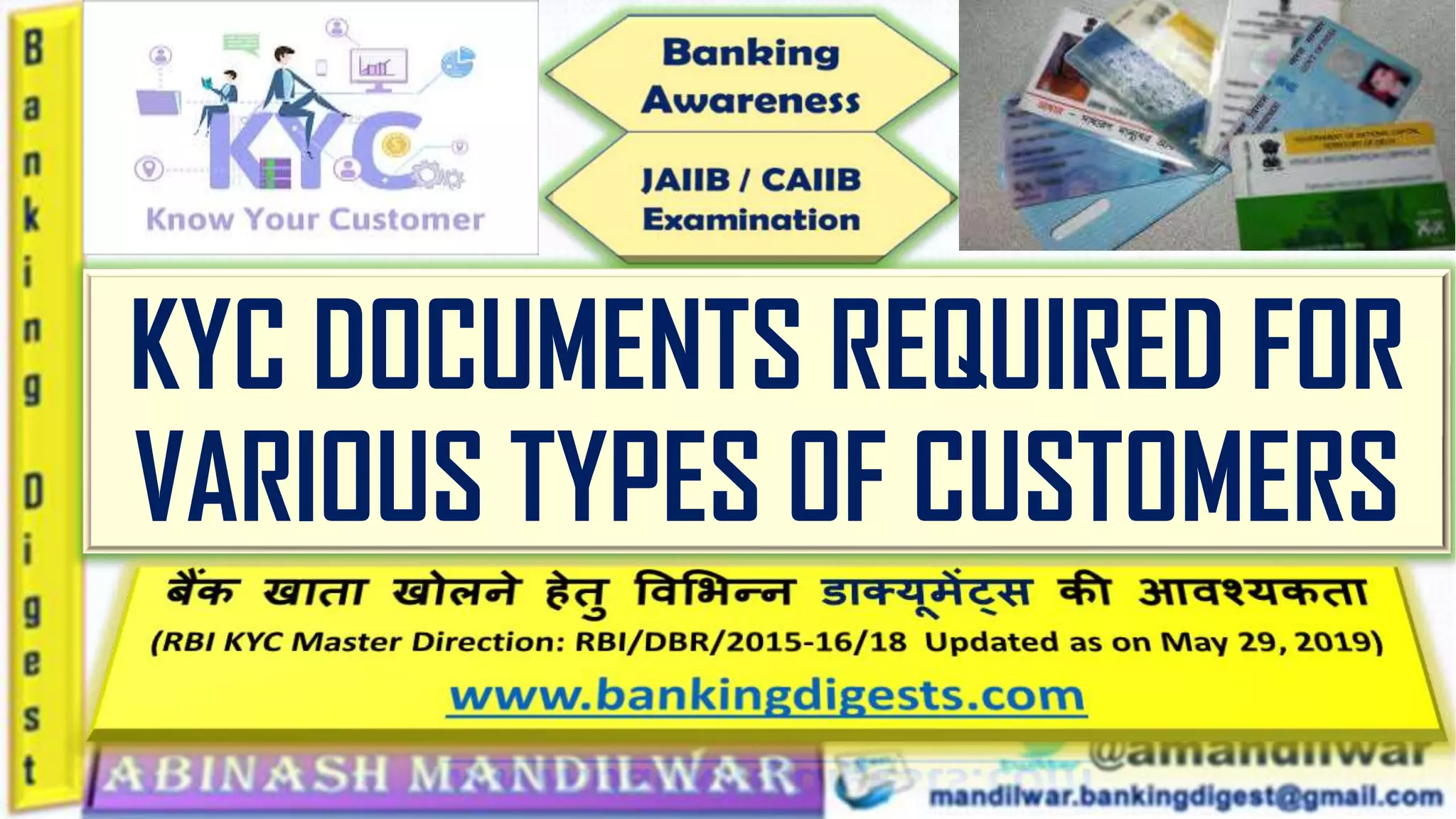 Types of kyc documents required for various customer | PDF