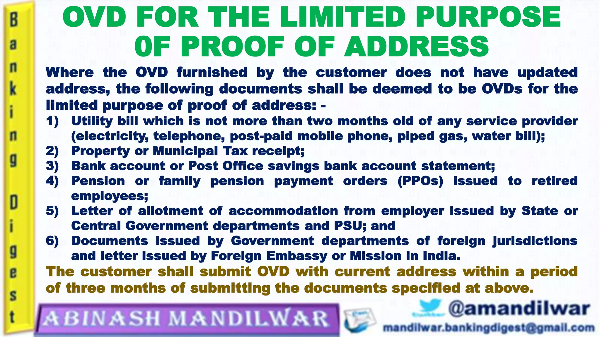 Types of kyc documents required for various customer | PDF