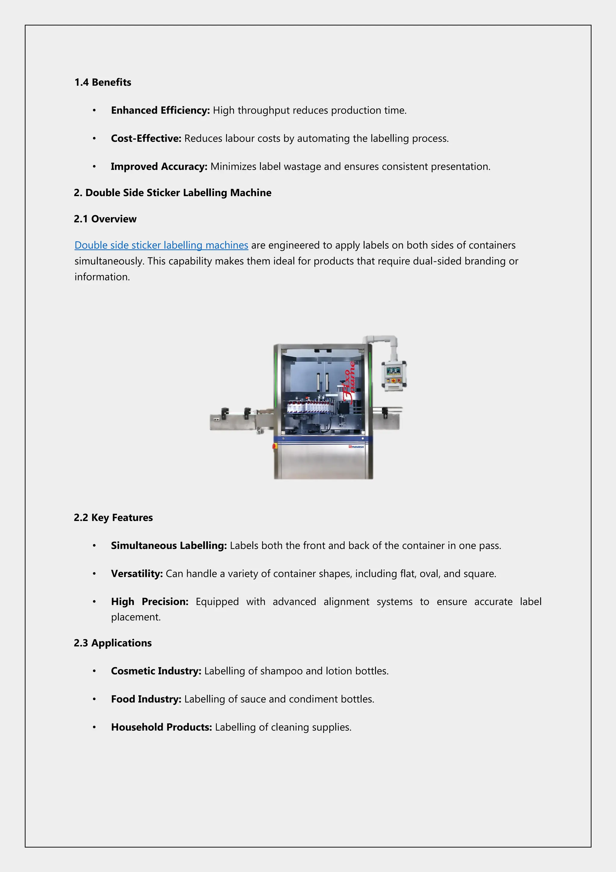 TYPES OF LABELLING MACHINES: A COMPREHENSIVE GUIDE | PDF