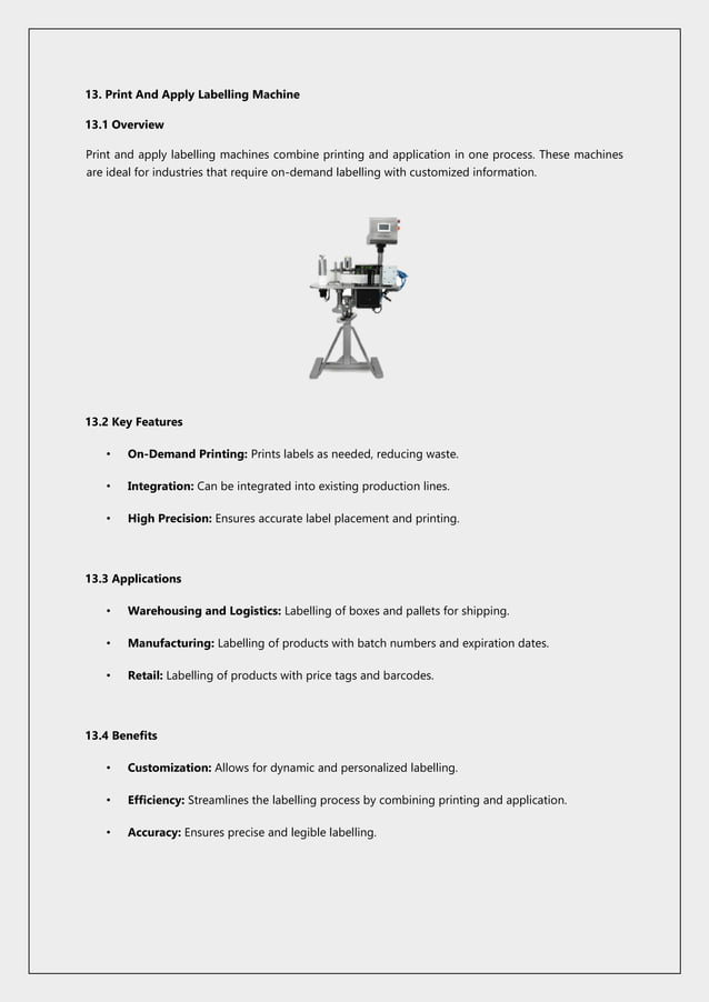 TYPES OF LABELLING MACHINES: A COMPREHENSIVE GUIDE | PDF ...