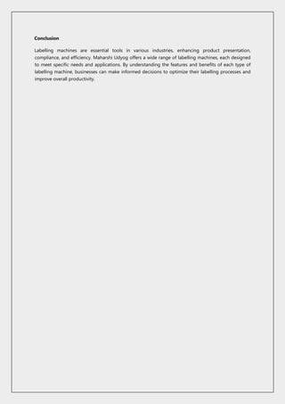 TYPES OF LABELLING MACHINES: A COMPREHENSIVE GUIDE | PDF ...