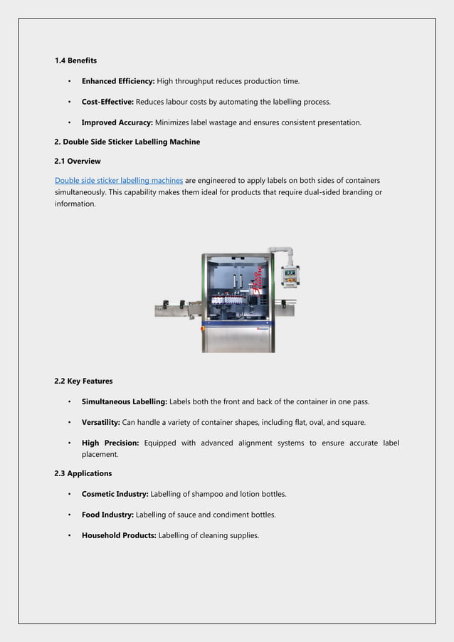 TYPES OF LABELLING MACHINES: A COMPREHENSIVE GUIDE | PDF ...