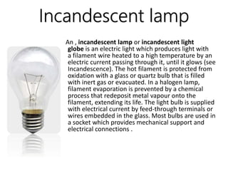 Types of lamps | PPTX