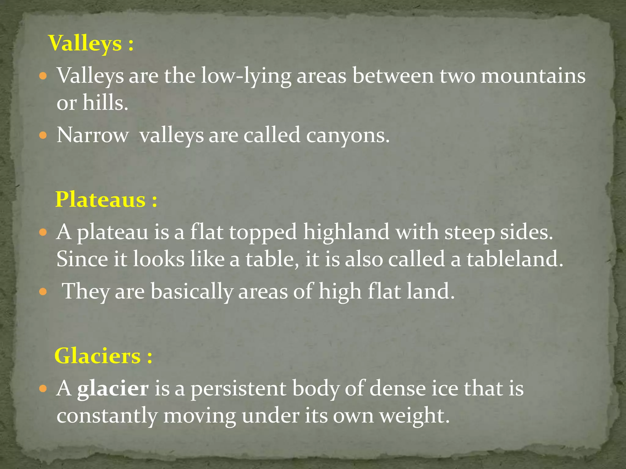 Types of landforms | PPTX