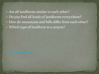 Types of landforms | PPTX