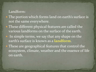 Types of landforms | PPTX