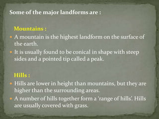 Types of landforms | PPTX