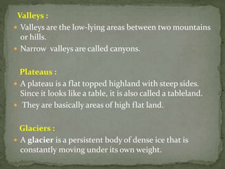 Types of landforms | PPTX