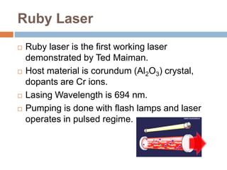 Types of laser | PPTX