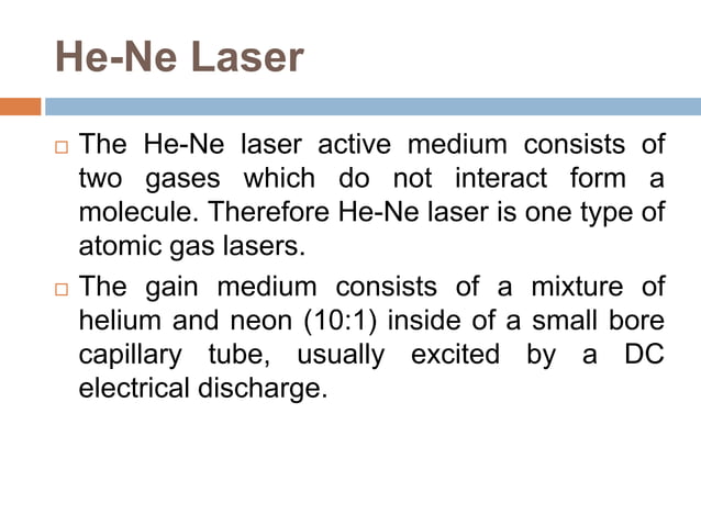 Types of laser | PPTX | Chemistry | Science