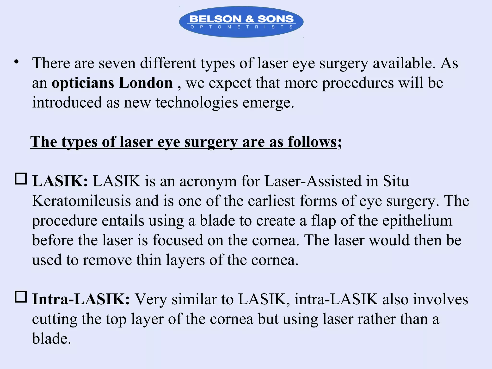 Types of Laser Eye Surgery | PPT