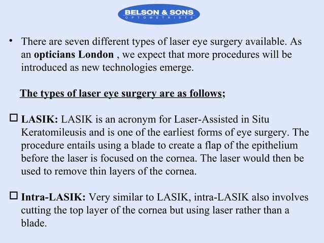 Types of Laser Eye Surgery | PPT