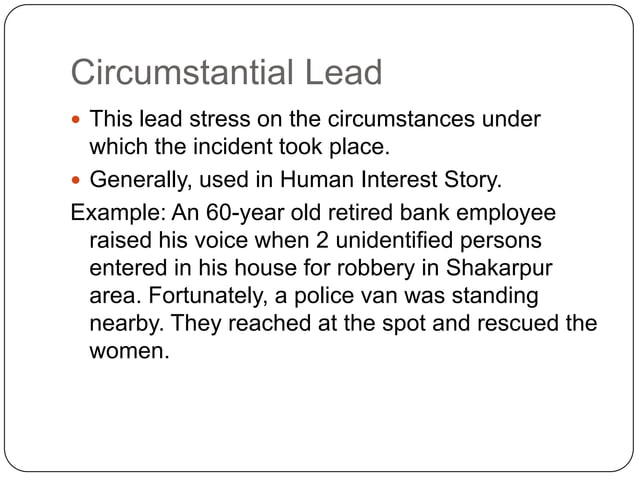 Types of leads in news writing | PPTX