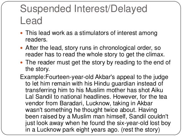 Types of leads in news writing