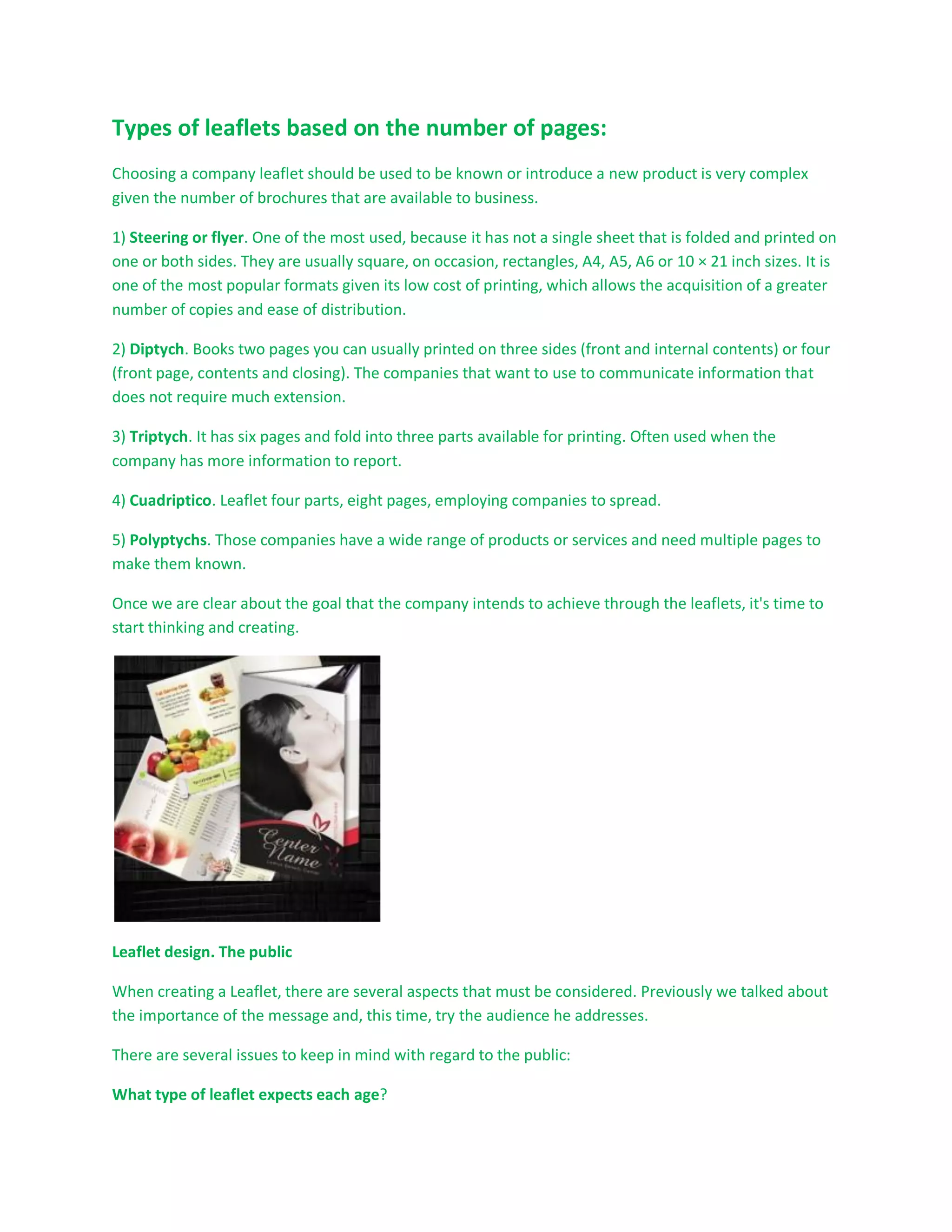 Types of leaflets based on the number of pages | PDF | Desktop ...