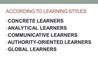 Types of learners | PPTX