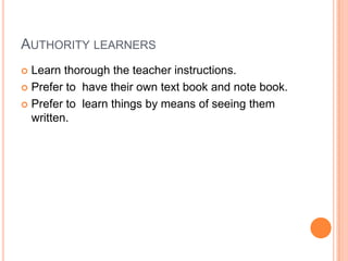 Types of learners 2 | PPTX