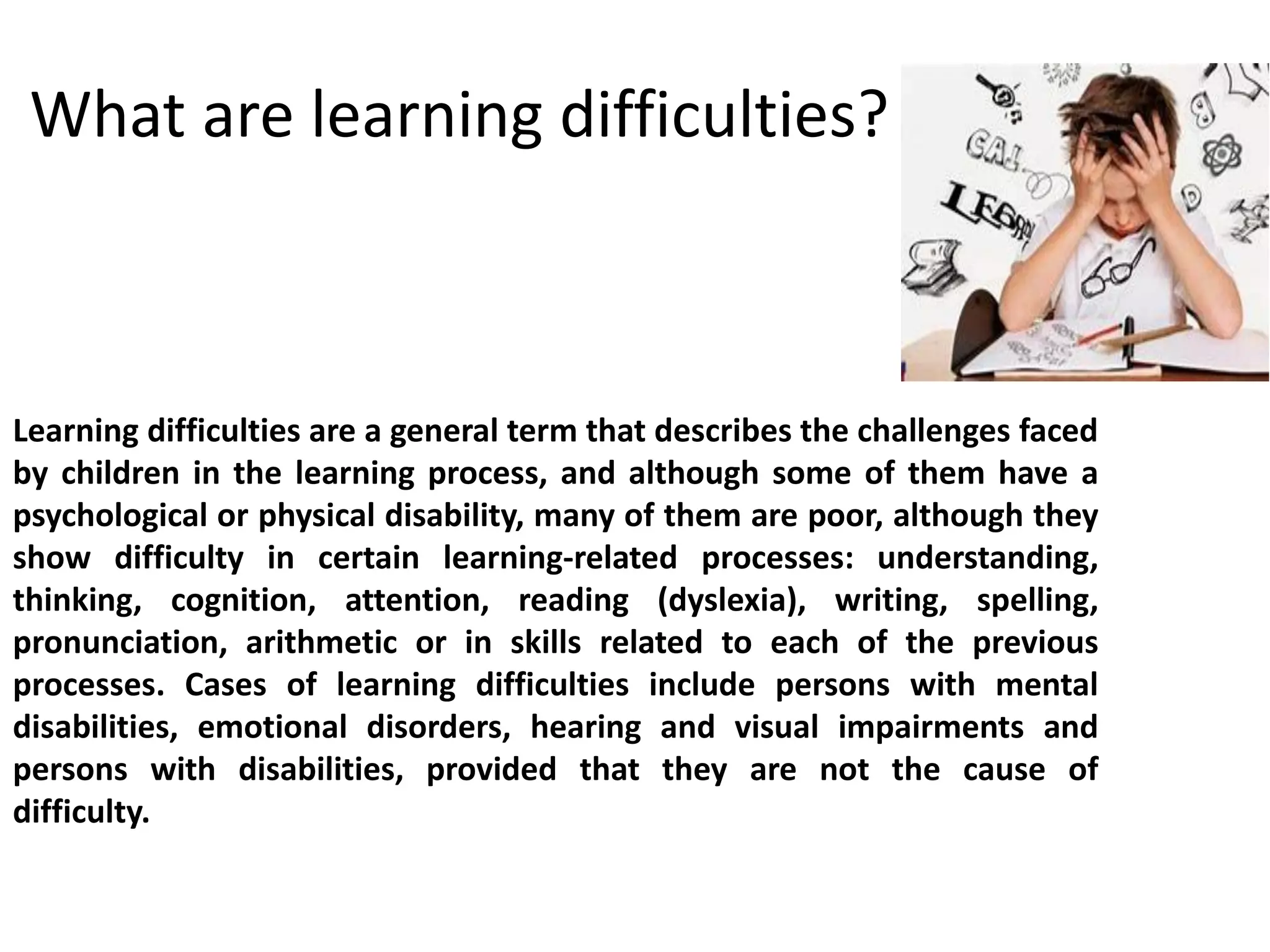 Types of learning difficulties and treatment methods | PDF