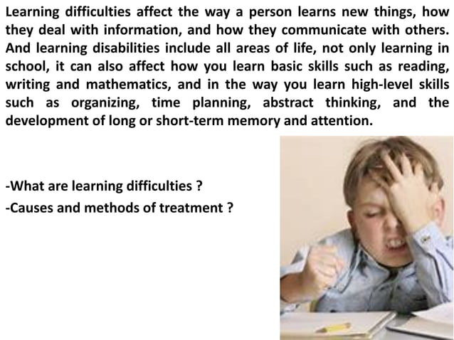 Types of learning difficulties and treatment methods | PDF
