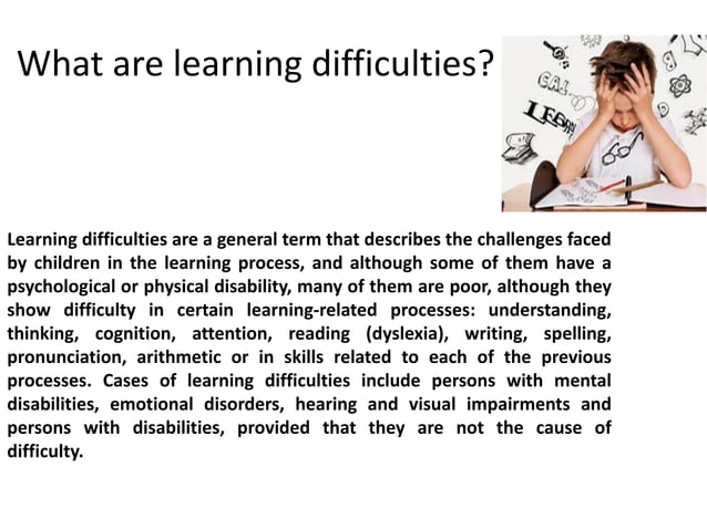 Types of learning difficulties and treatment methods
