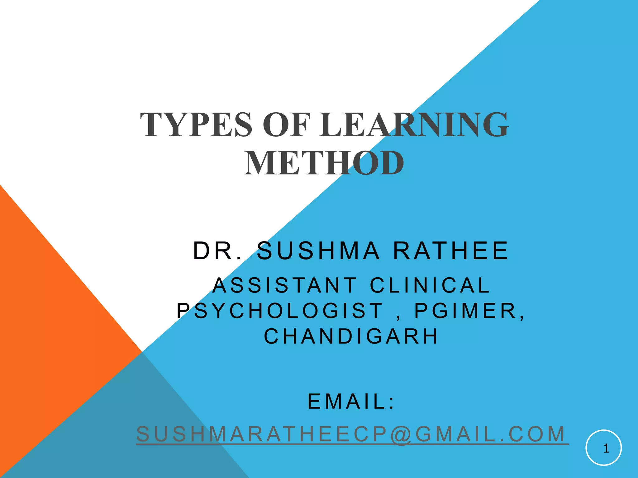 Types of learning method | PPTX
