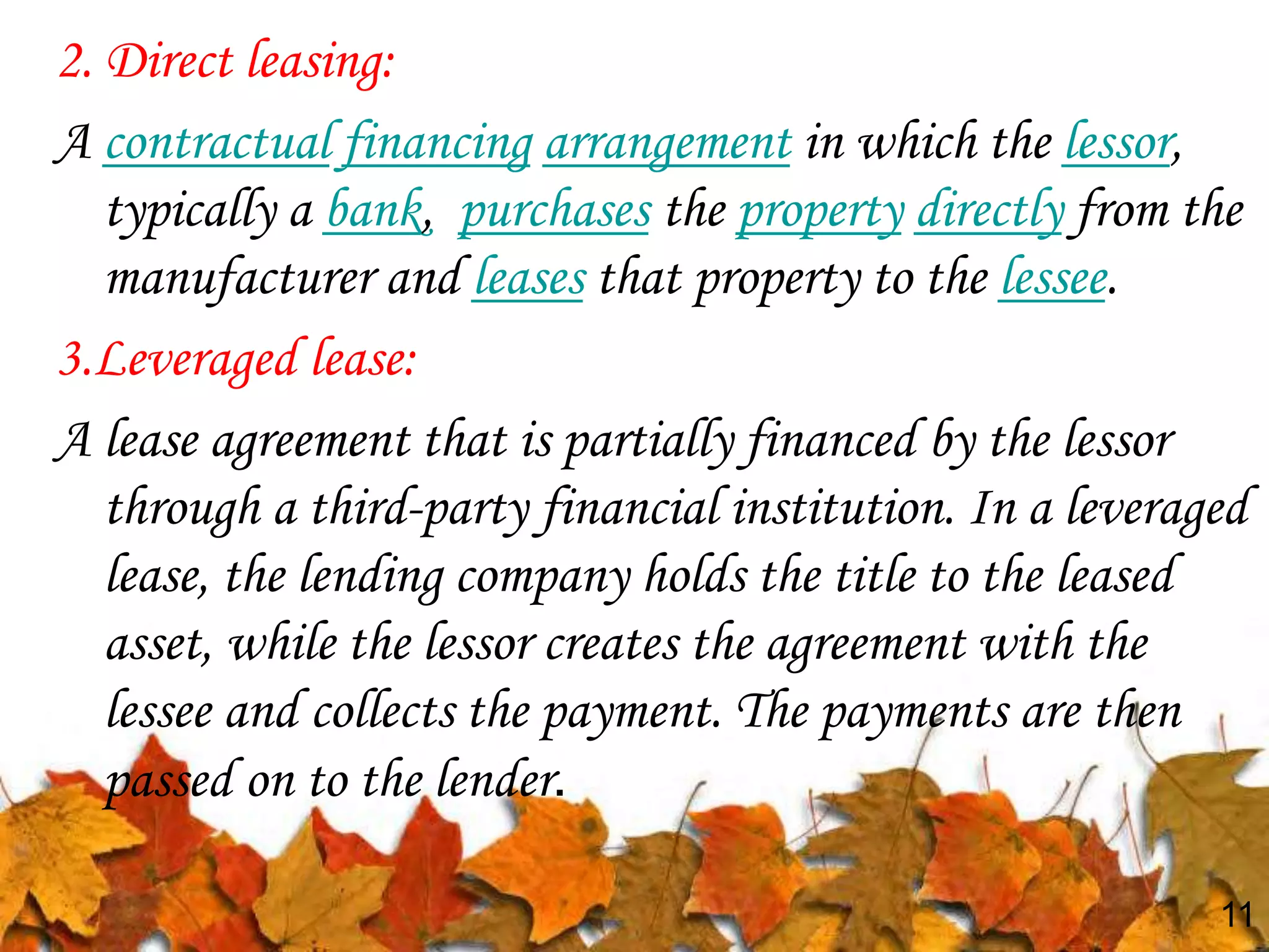 Types of leasing by maninder singh | PPTX