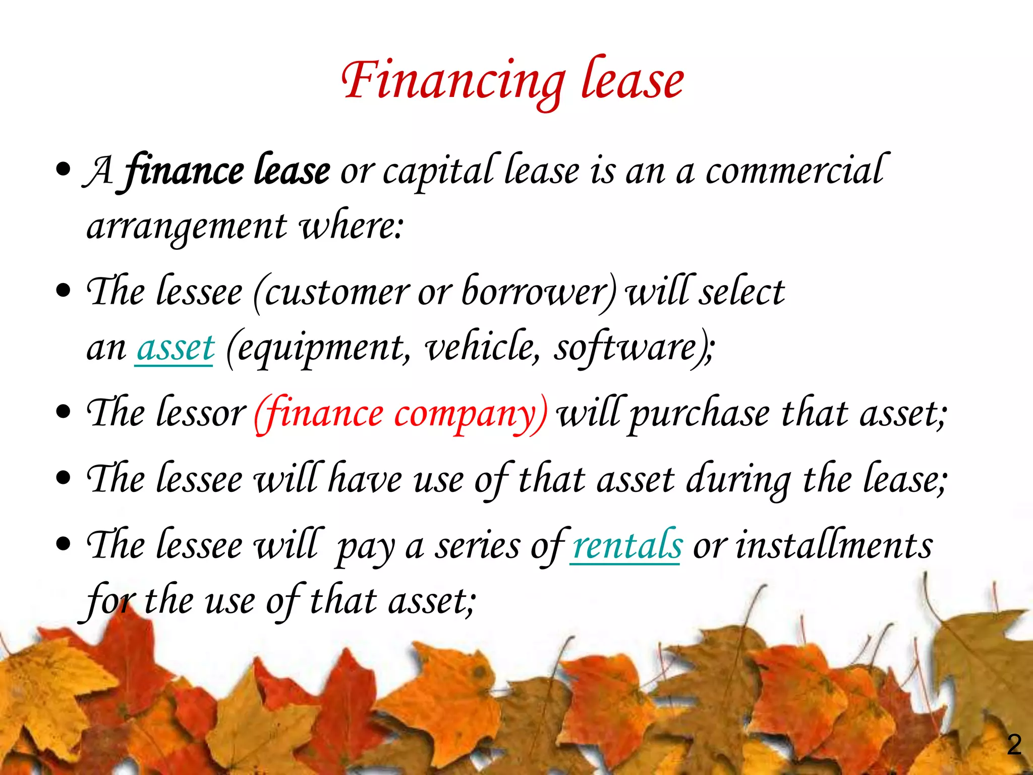 Types of leasing by maninder singh | PPTX