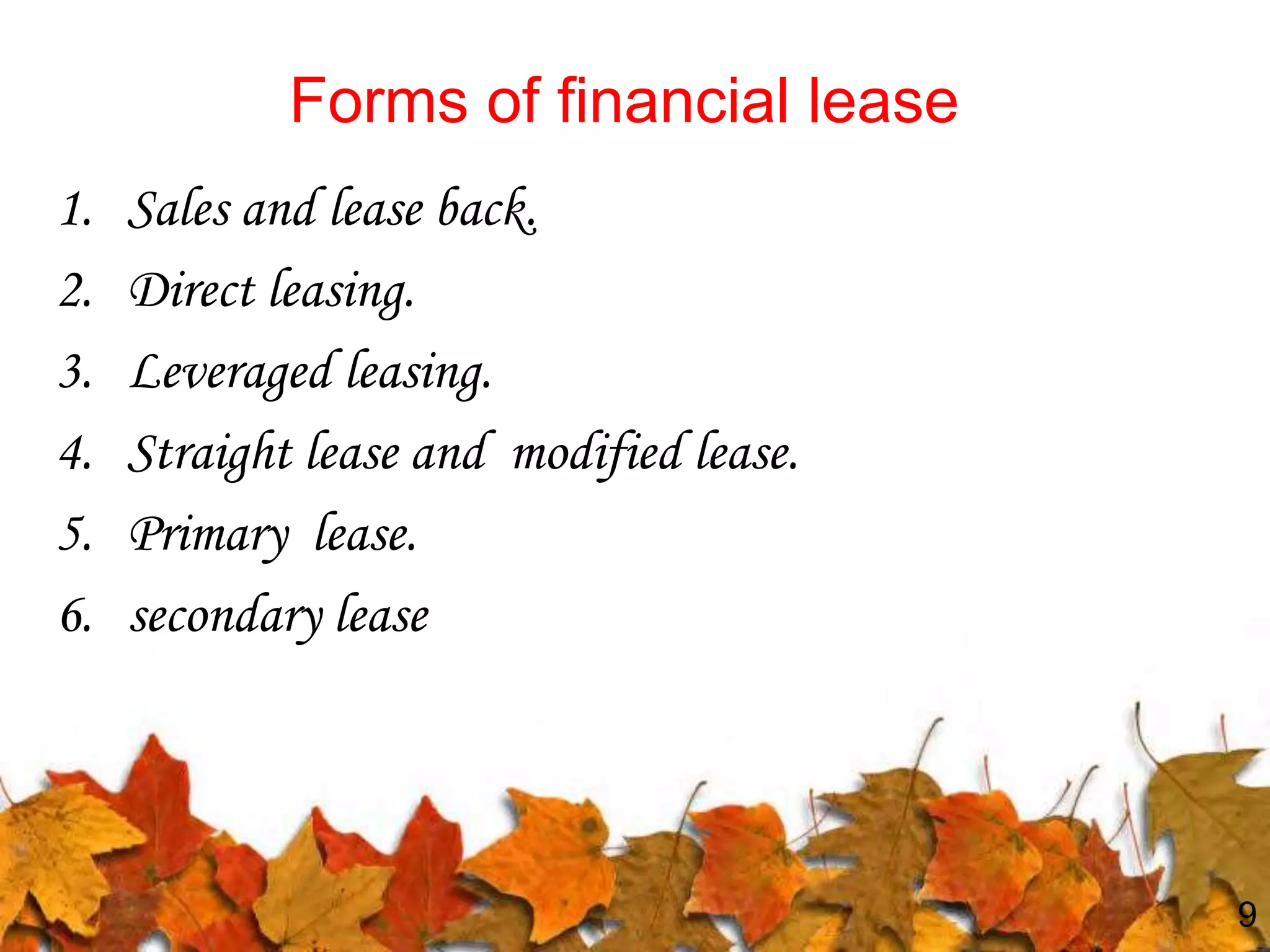 Types of leasing by maninder singh | PPTX