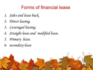 Types of leasing by maninder singh | PPTX