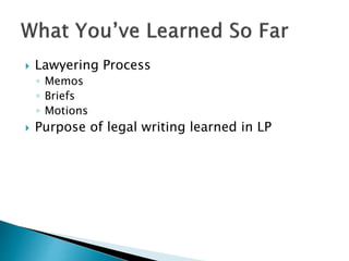 Types of Legal Writing in Legal English modern | PPTX | Legal Services ...