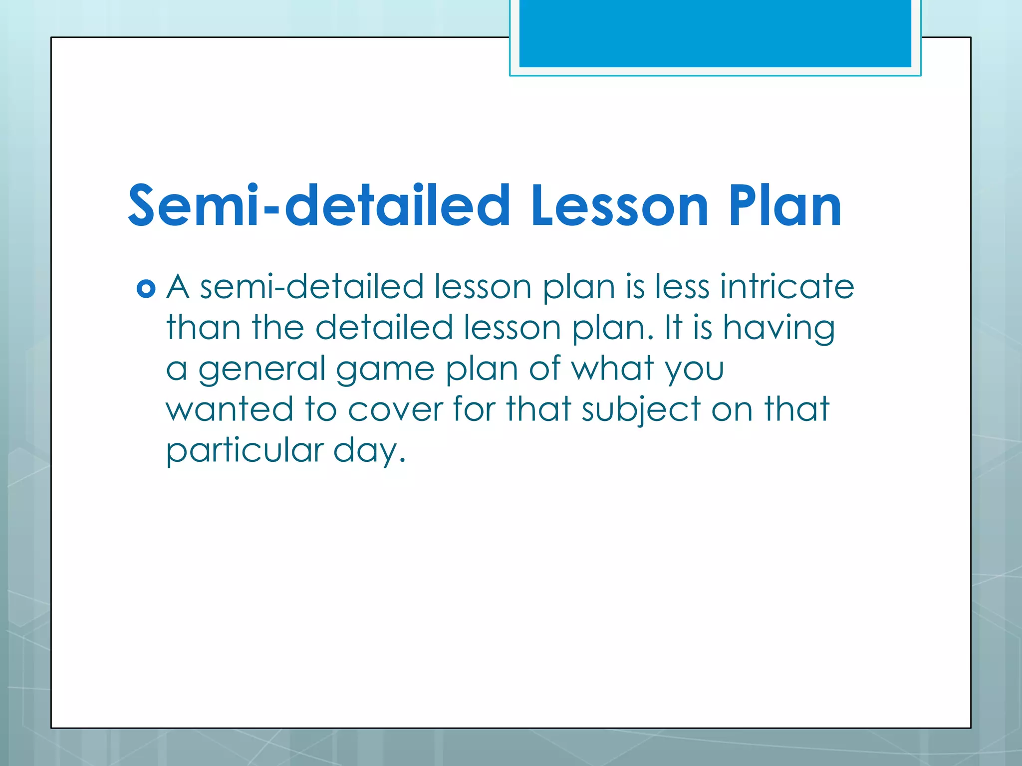 Types of lesson plan | PPTX