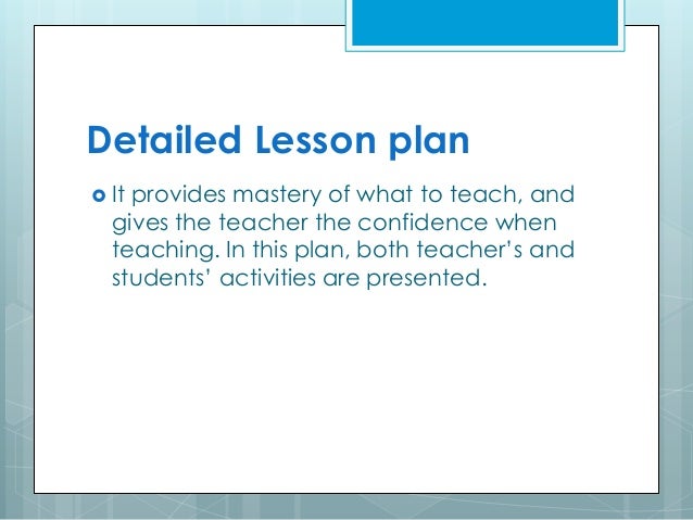 Types Of Lesson Plan Types Of Lesson Plan
