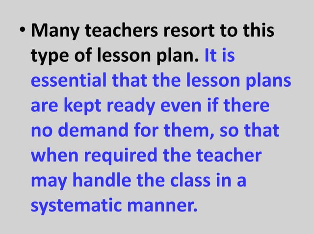TYPES OF LESSON PLAN | PPT