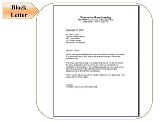 Types of letters in Communication | PPTX