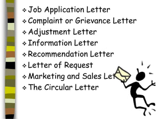Types of letters | PPTX