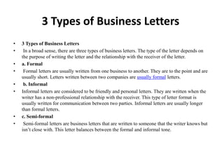 Types of letters | PPTX