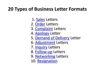 Types of letters | PPTX