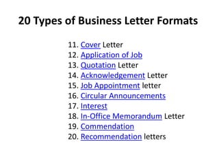 Types of letters | PPTX