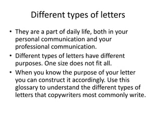 Types of letters | PPTX