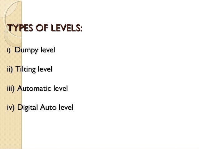 Types of level