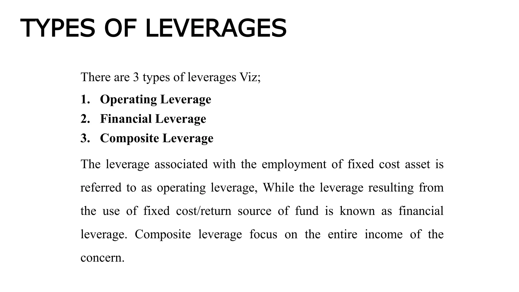 Types of leverages ben | PPT